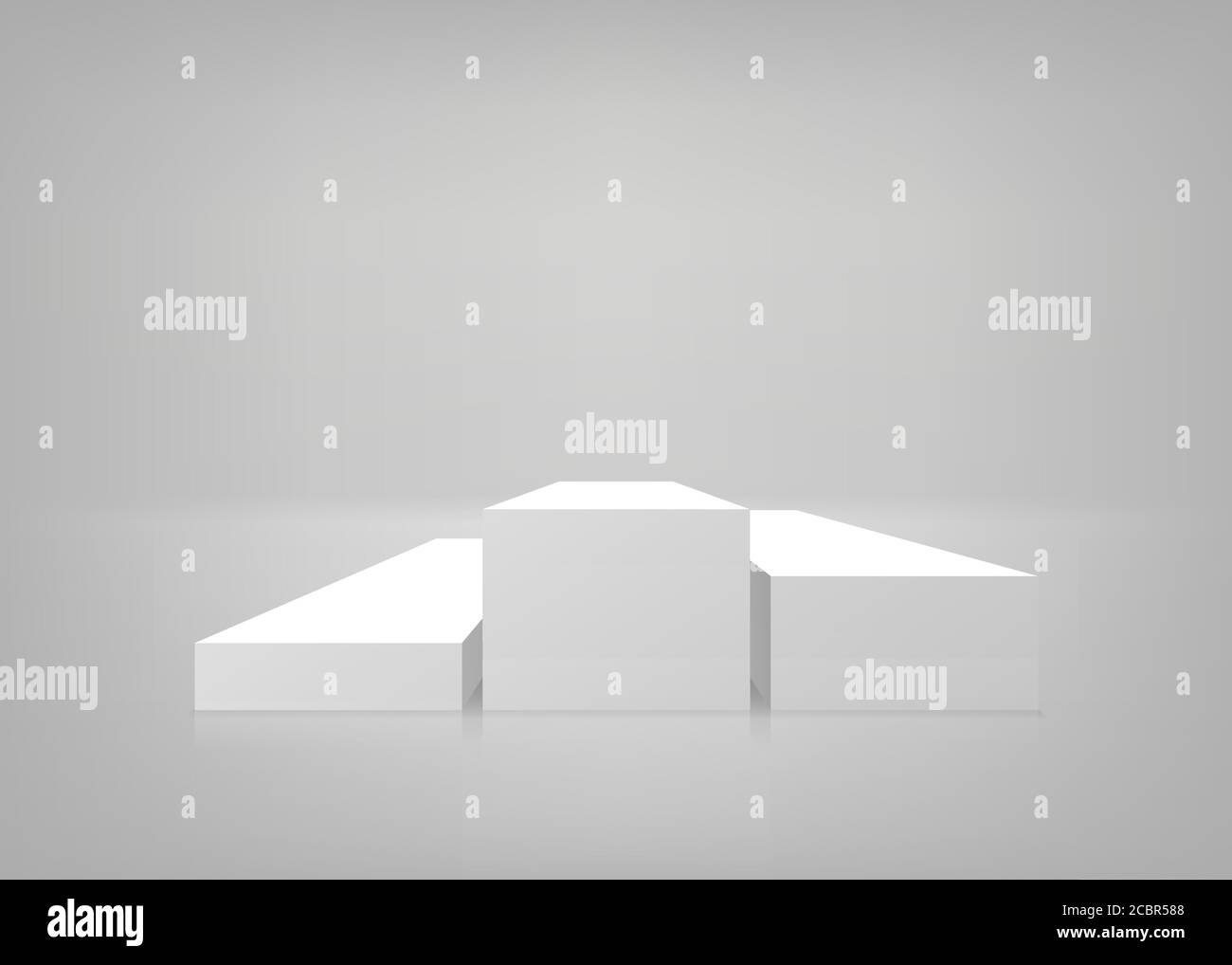 Empty stage. White background. Podium for presentation. Vector ...