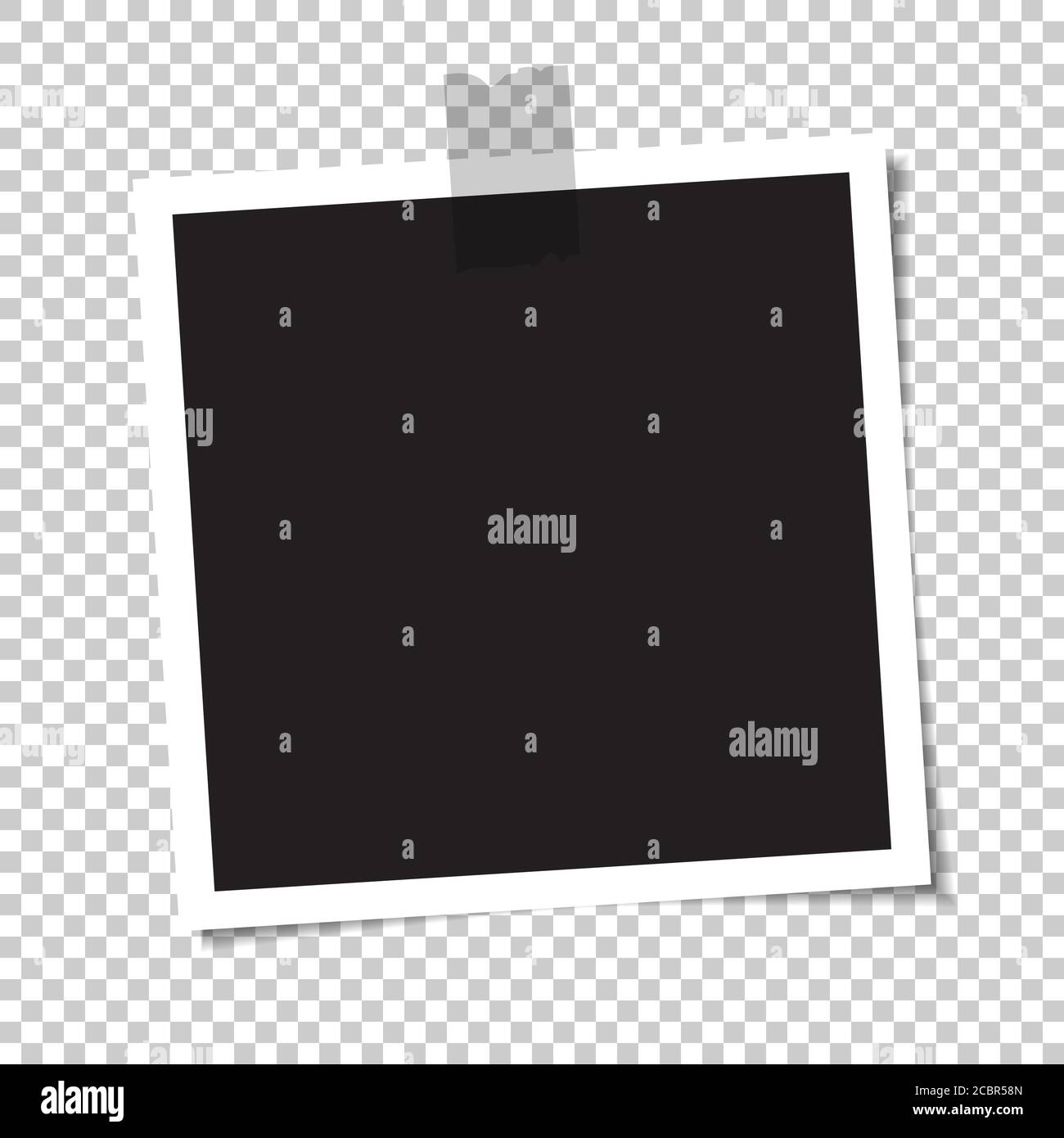 Empty photo with a shadow is glued with tape. Vector illustration Stock ...
