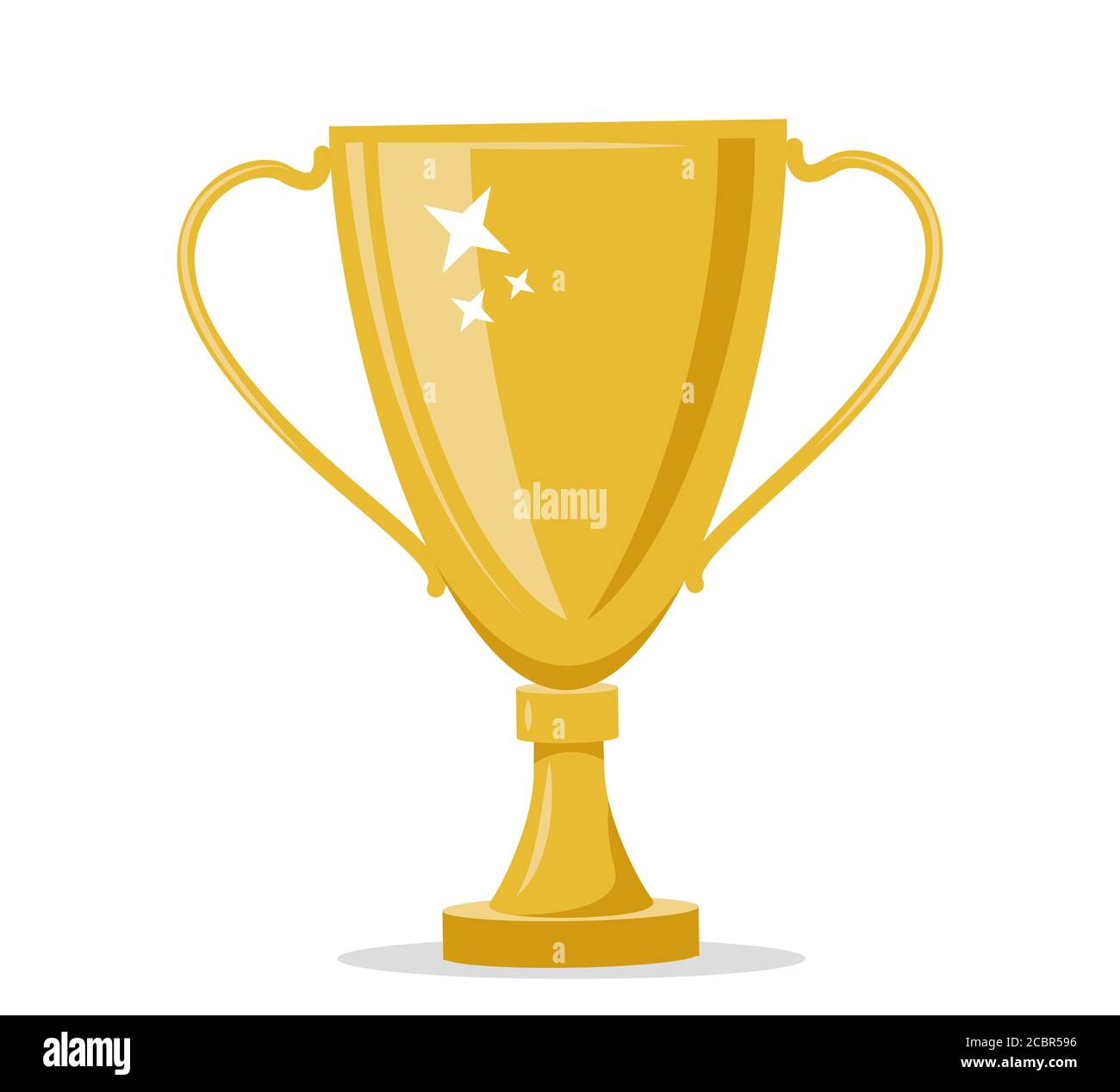 Golden winner cup isolated on a white background. Flat design. Vector ...