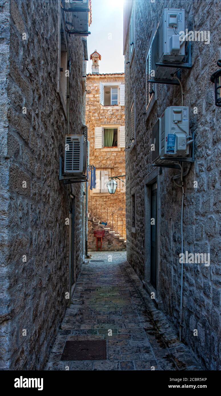 Street of Budva Stock Photo - Alamy