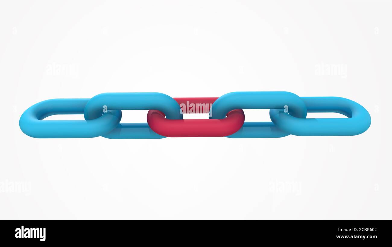 3d render colorful Chain links isolated on white background Stock Photo ...