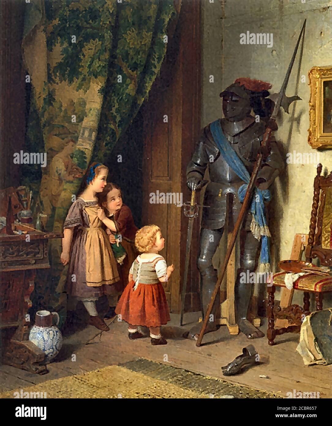 Siegert August Friedrich - Children in the Painter's Studio - German ...