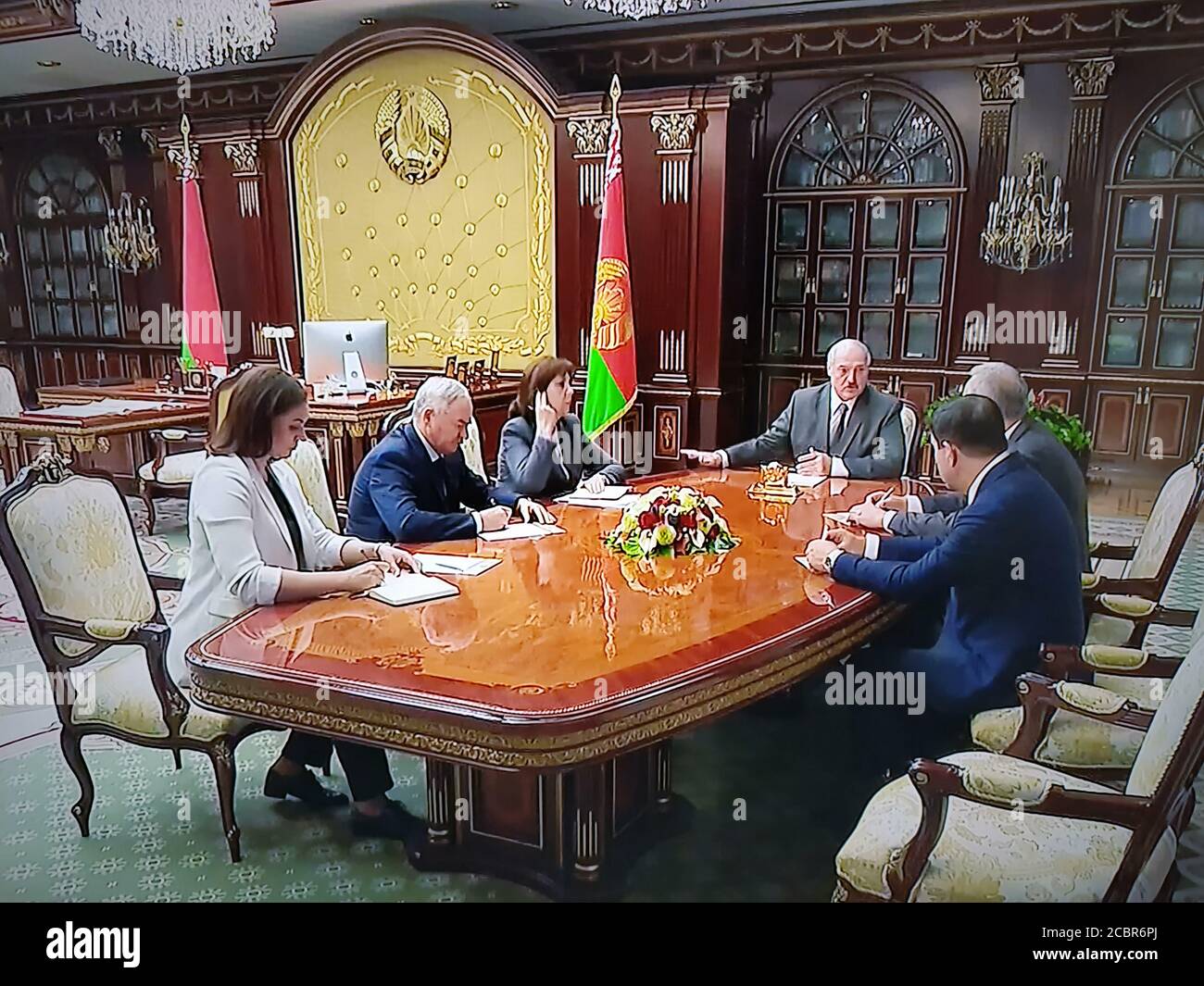 Meeting in the Cabinet of Ministers of Belarus. Photo from the TV ...