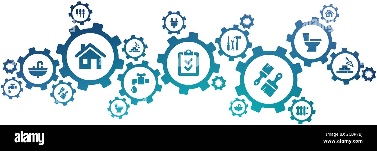 renovation / construction / repair / remodel illustration. Concept with ...