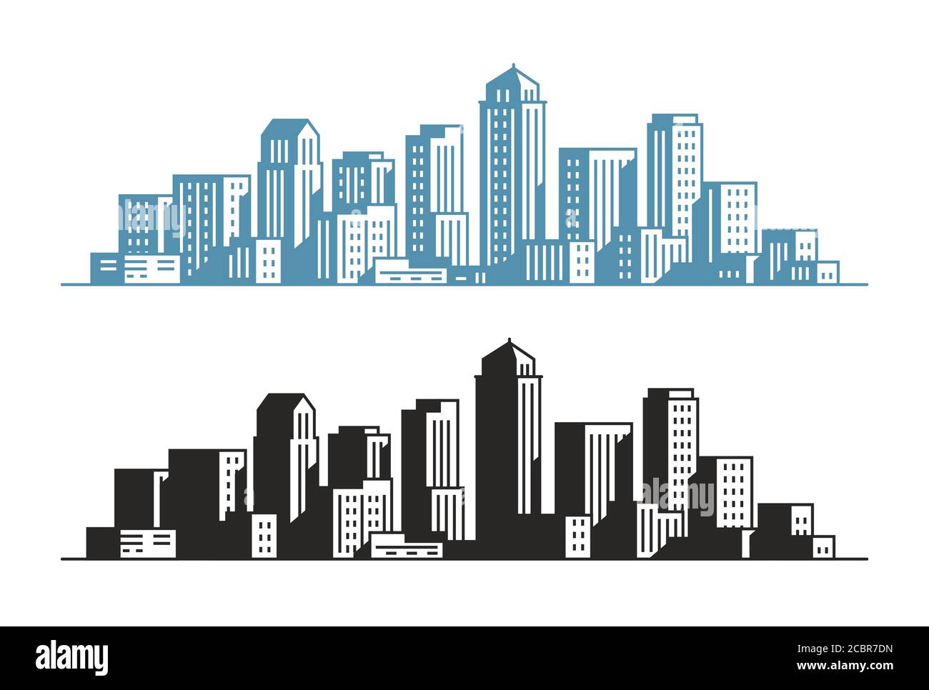 Modern city symbol. Buildings skyscrapers, cityscape concept Stock ...