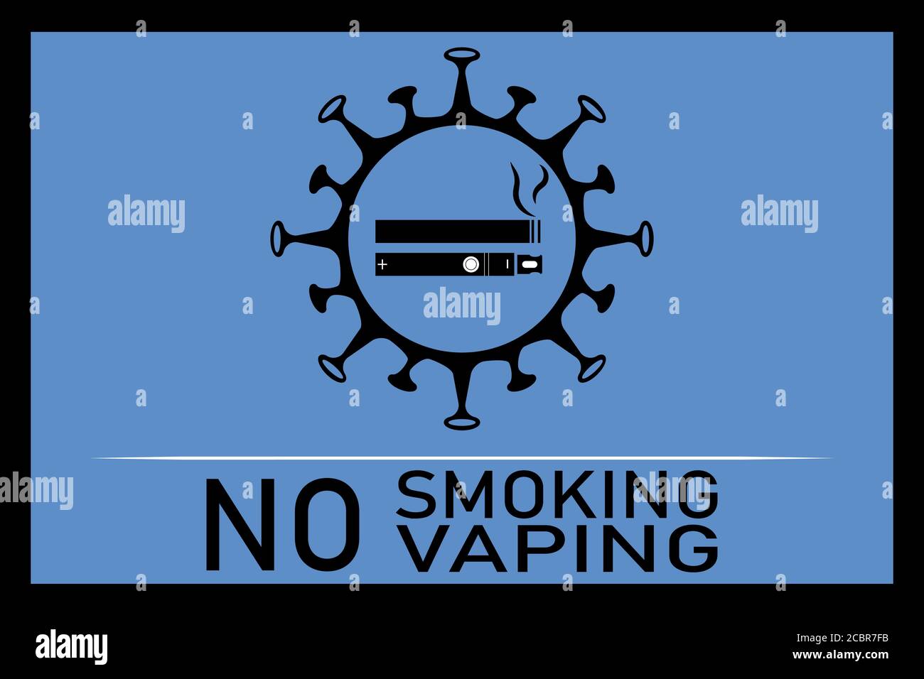 Vector illustration "No smoking, no vaping". Restriction, prohibition ...