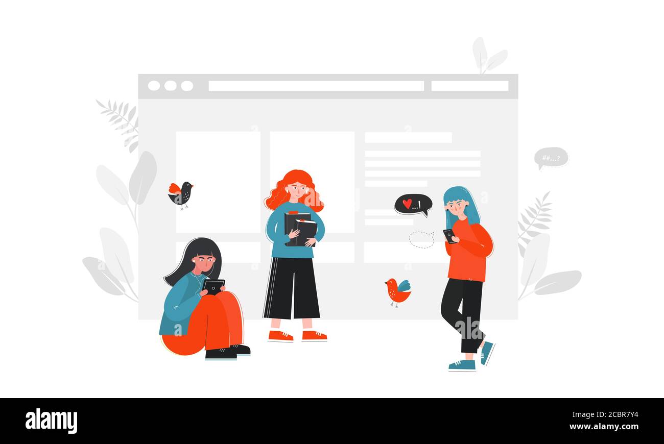 modern girls vector Stock Vector Image & Art - Alamy