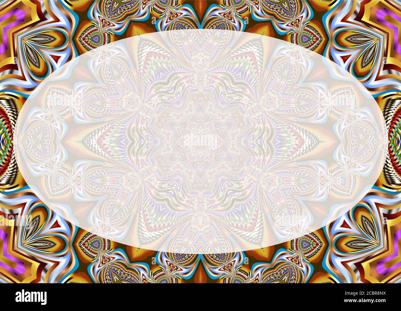 Innovative psychedelic border design. The blank space in the centre ...