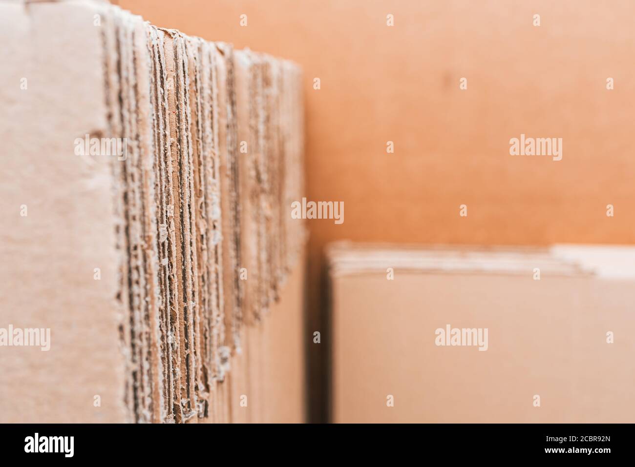 Detail of some folded cardboard boxes to make a move of home Stock ...