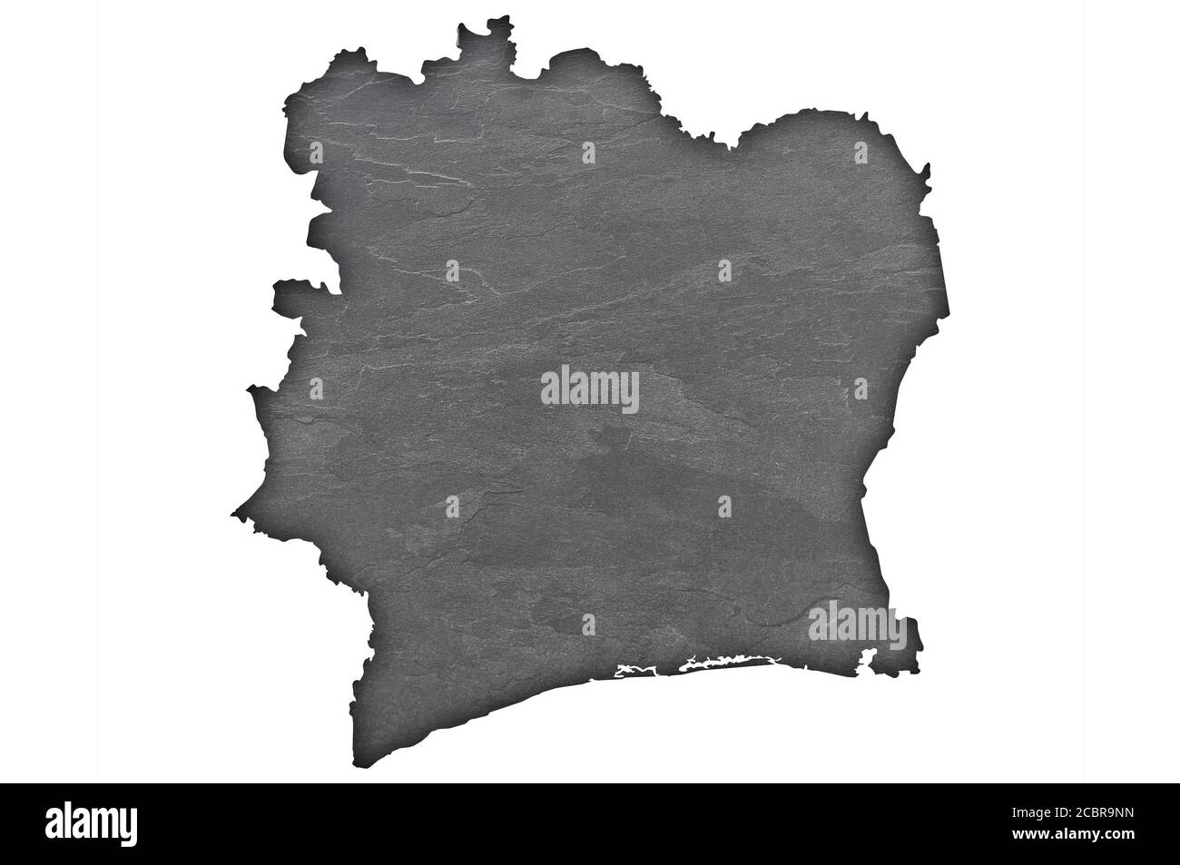 Map of Ivory Coast on dark slate Stock Photo - Alamy