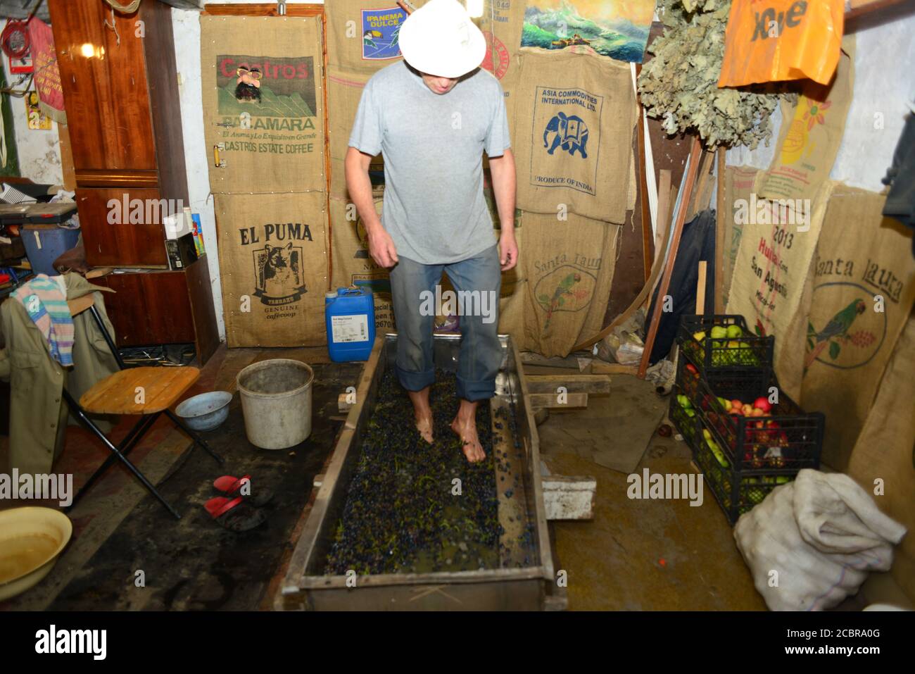 Pressing the grape hi-res stock photography and images - Alamy