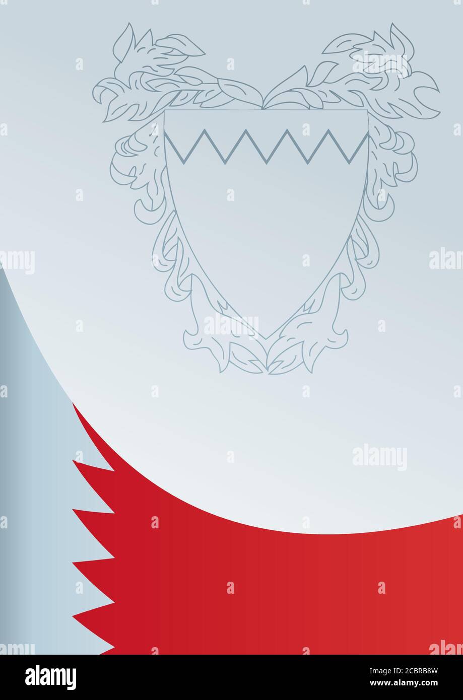 Flag of Bahrain, template for the award, an official document with a ...