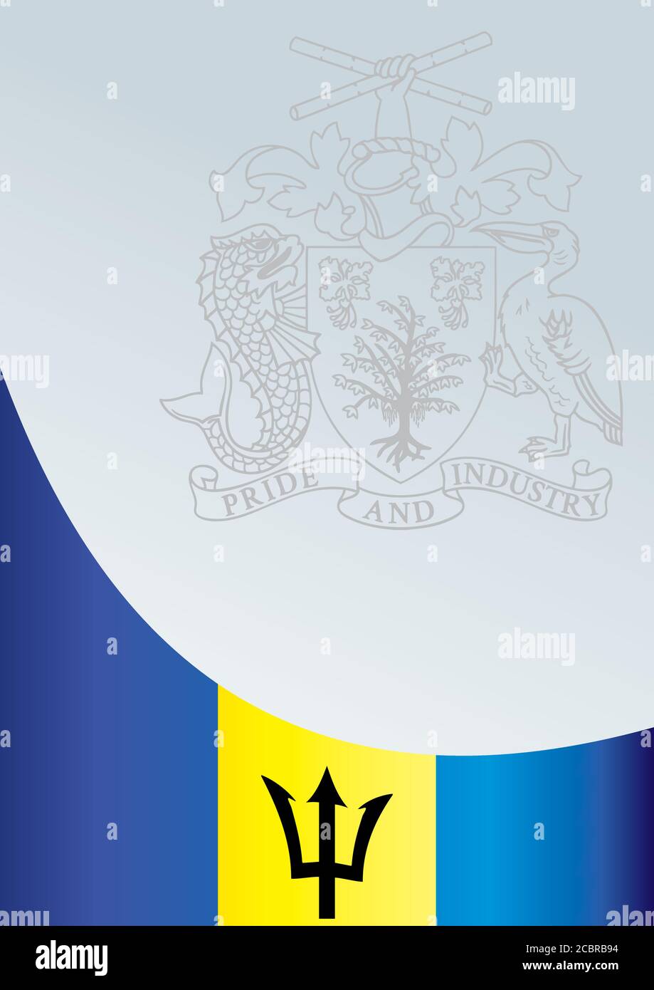 Flag of Barbados, template for the award, an official document from the ...