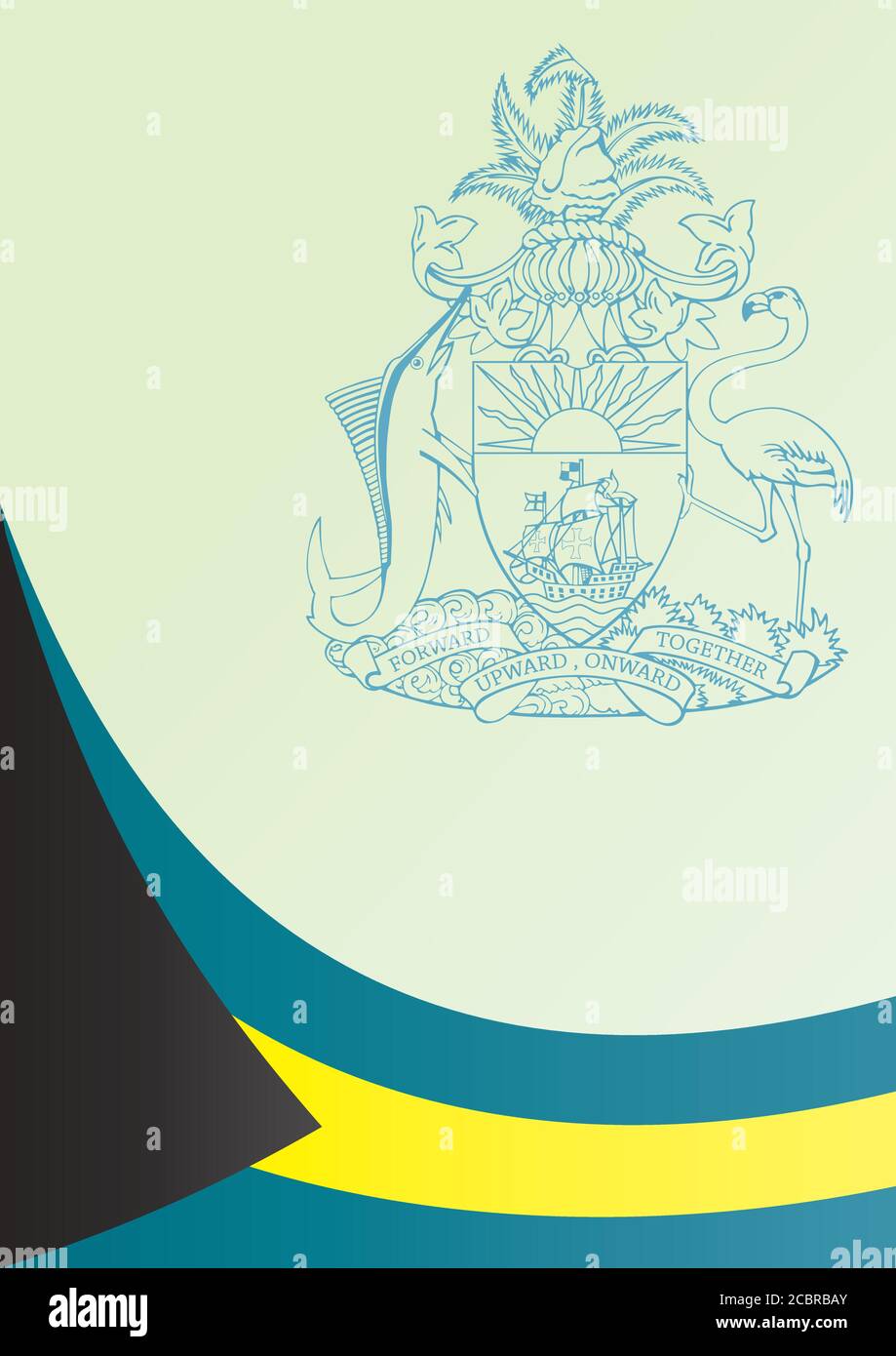 Flag of the Bahamas, template for the award, an official document with ...