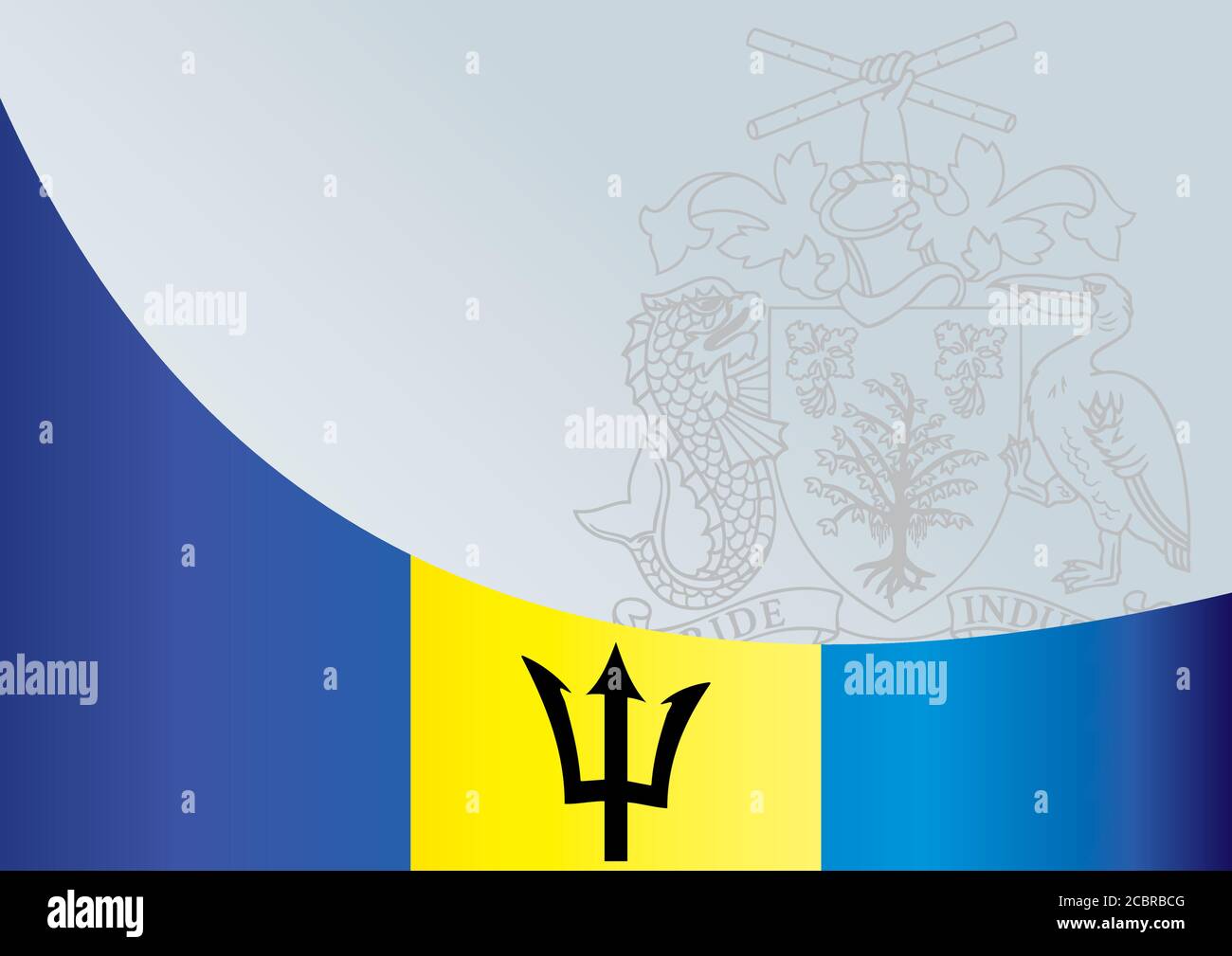 Flag of Barbados, template for the award, an official document from the ...