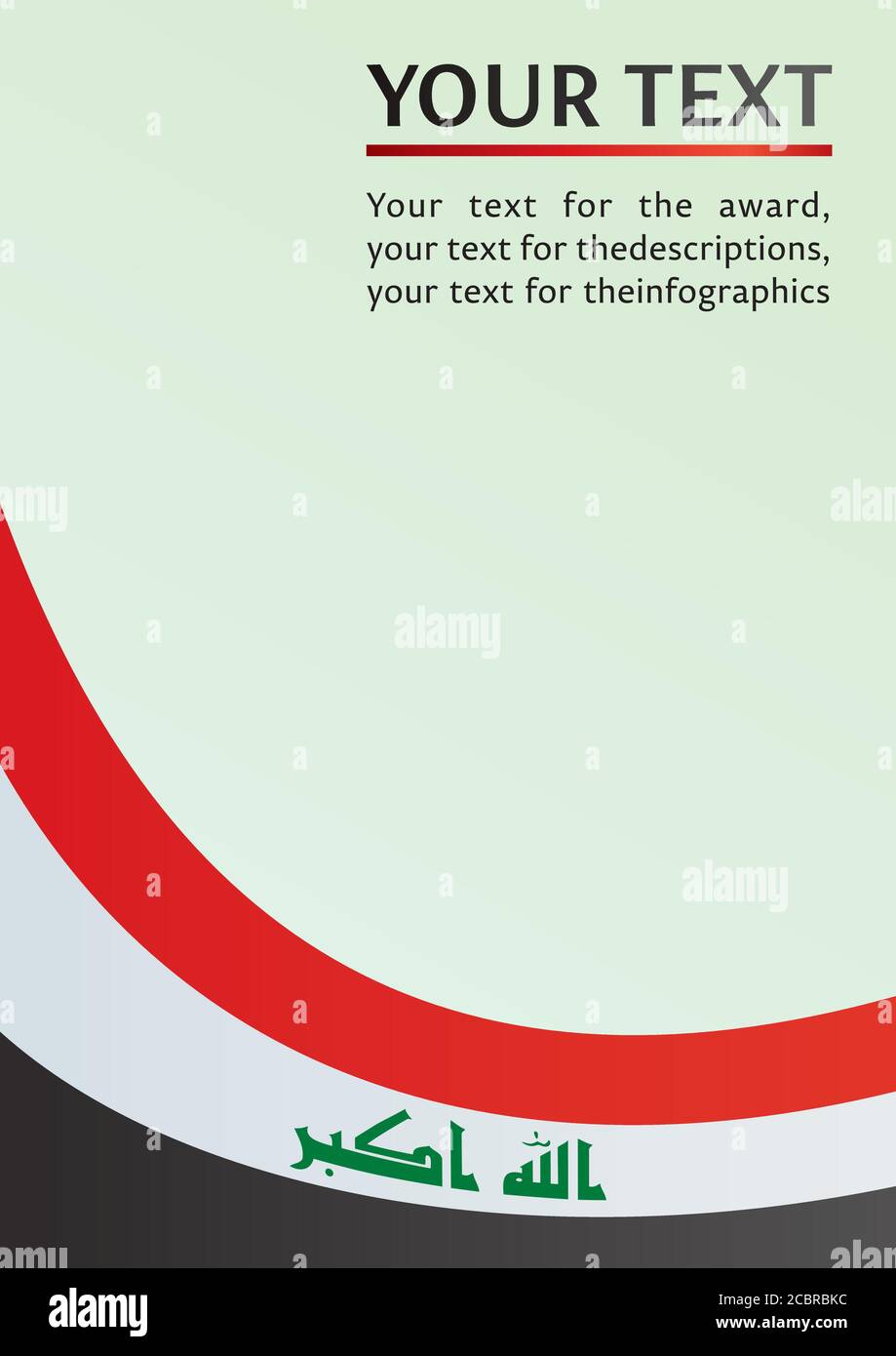 Flag of Iraq, the template for the award, an official document with the ...