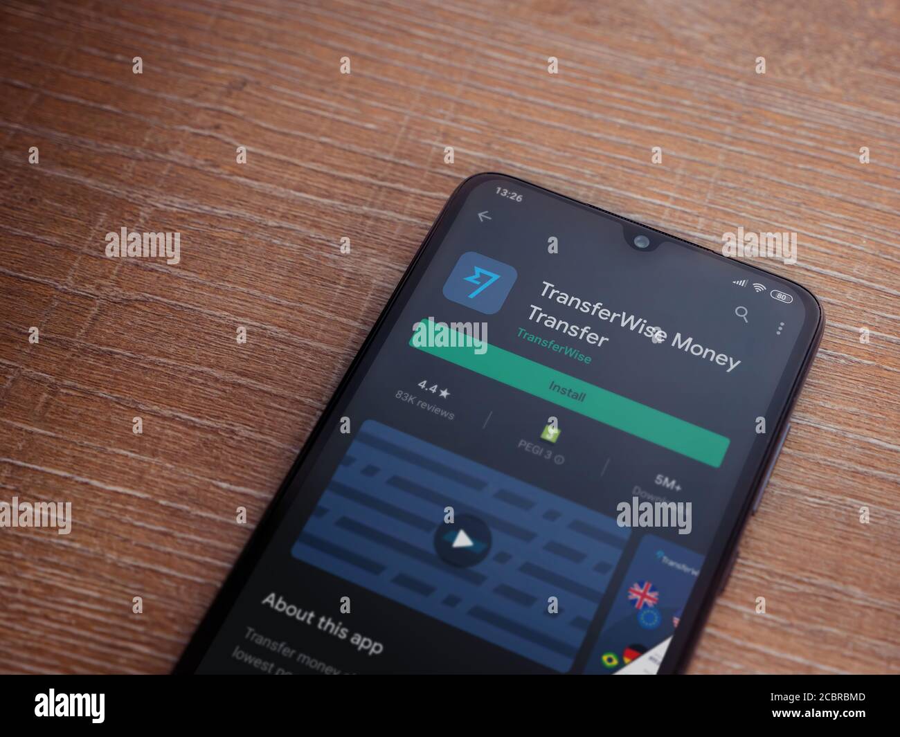 Lod, Israel - July 8, 2020: TransferWise app play store page on the ...