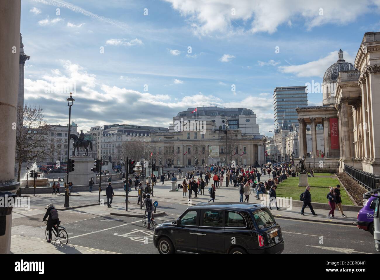 Trafalgar Square London, with North Terrace and the National Gallery ...