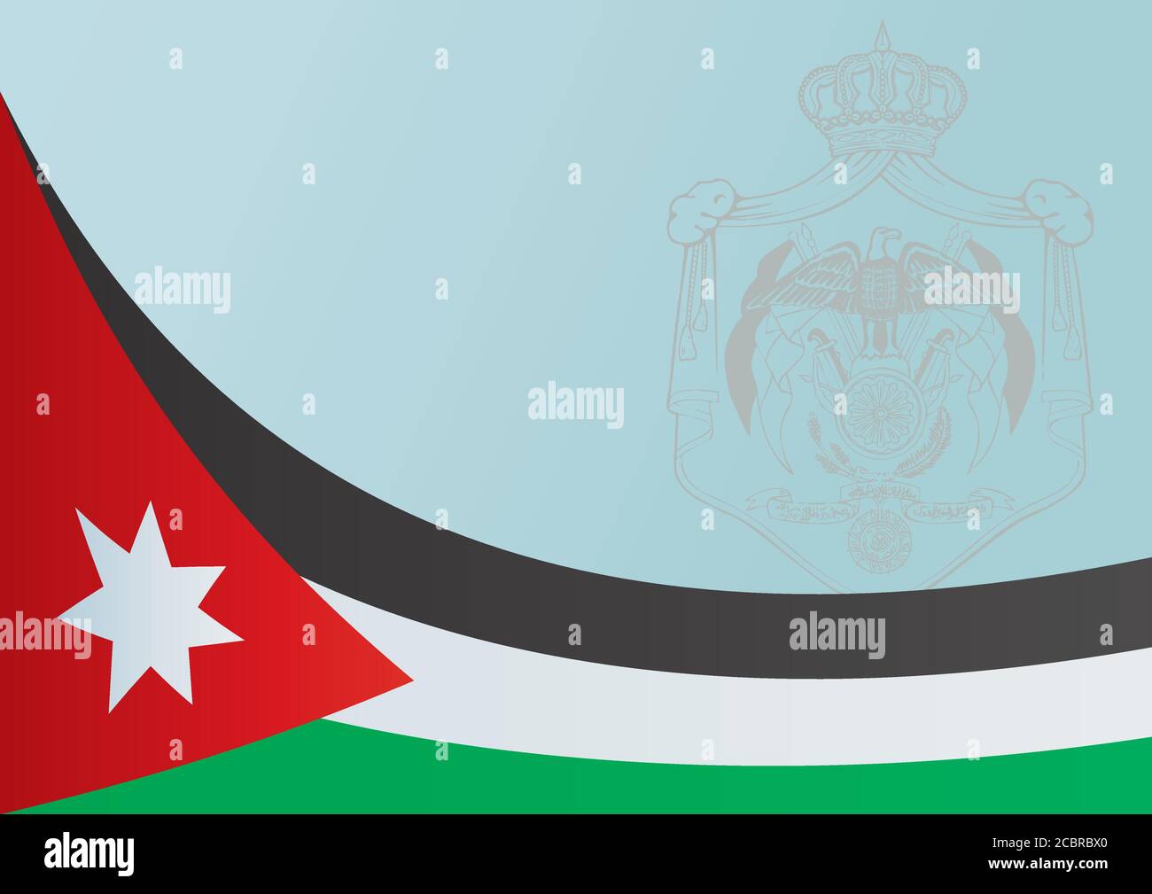 Flag of Jordan, template for the award, an official document with the ...