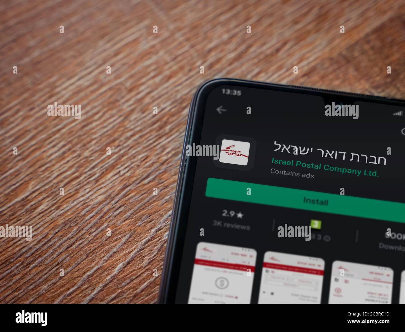 Lod, Israel - July 8, 2020: Israel Postal app play store page on the ...