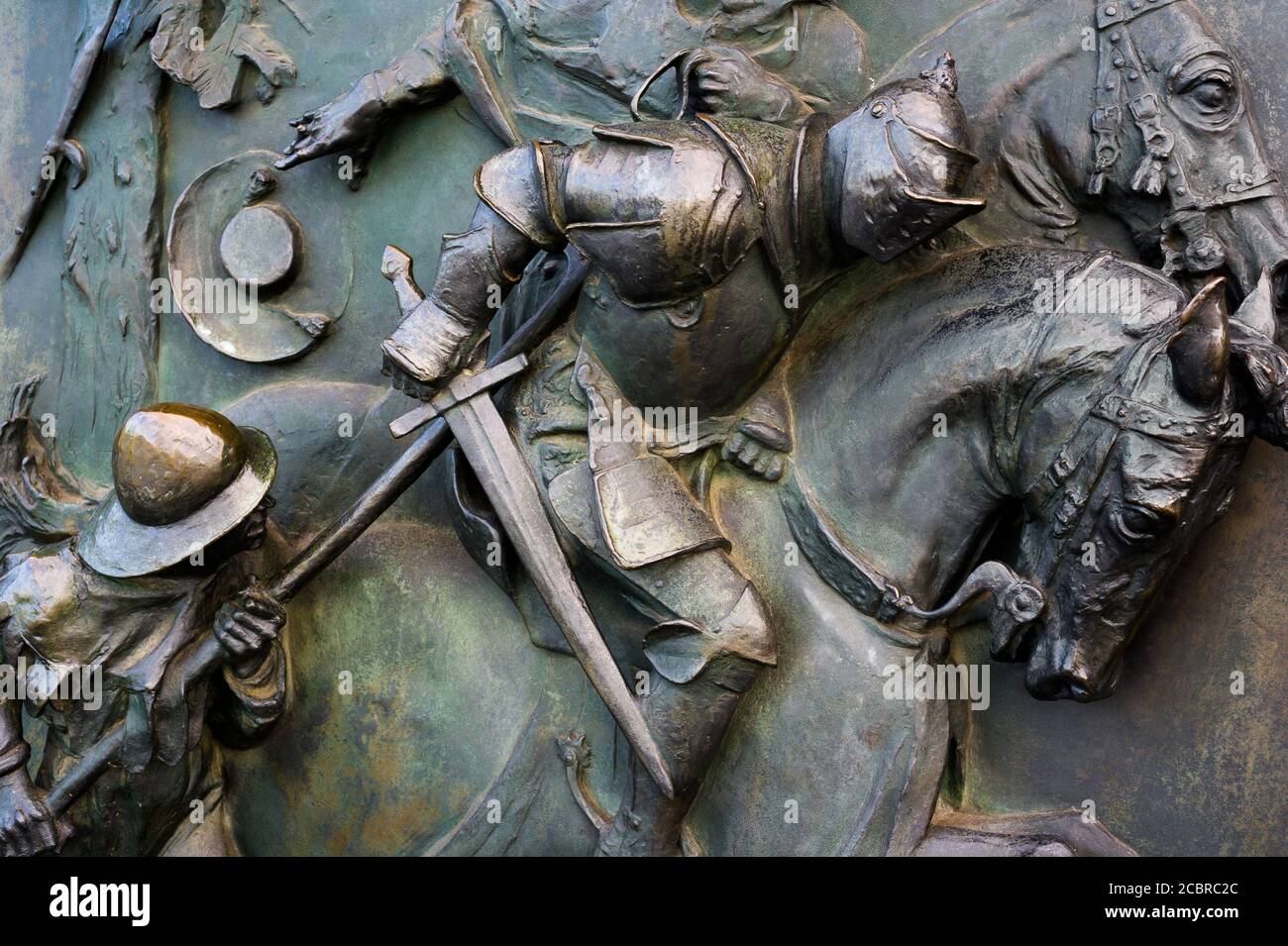 Detail of relief - historical battle, fight and combat between enemies ...