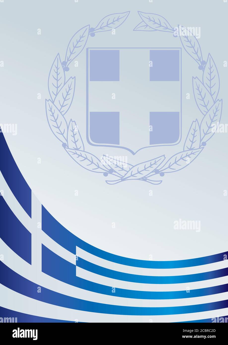 Flag of Greece, the the template for the award, an official document ...
