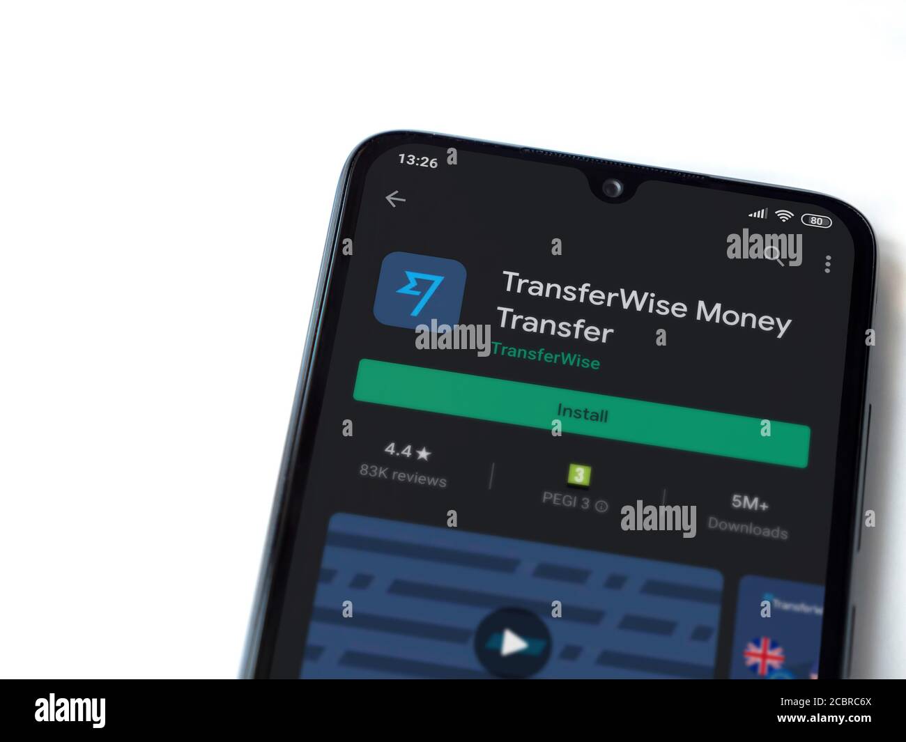 Lod, Israel - July 8, 2020: TransferWise app play store page on the ...