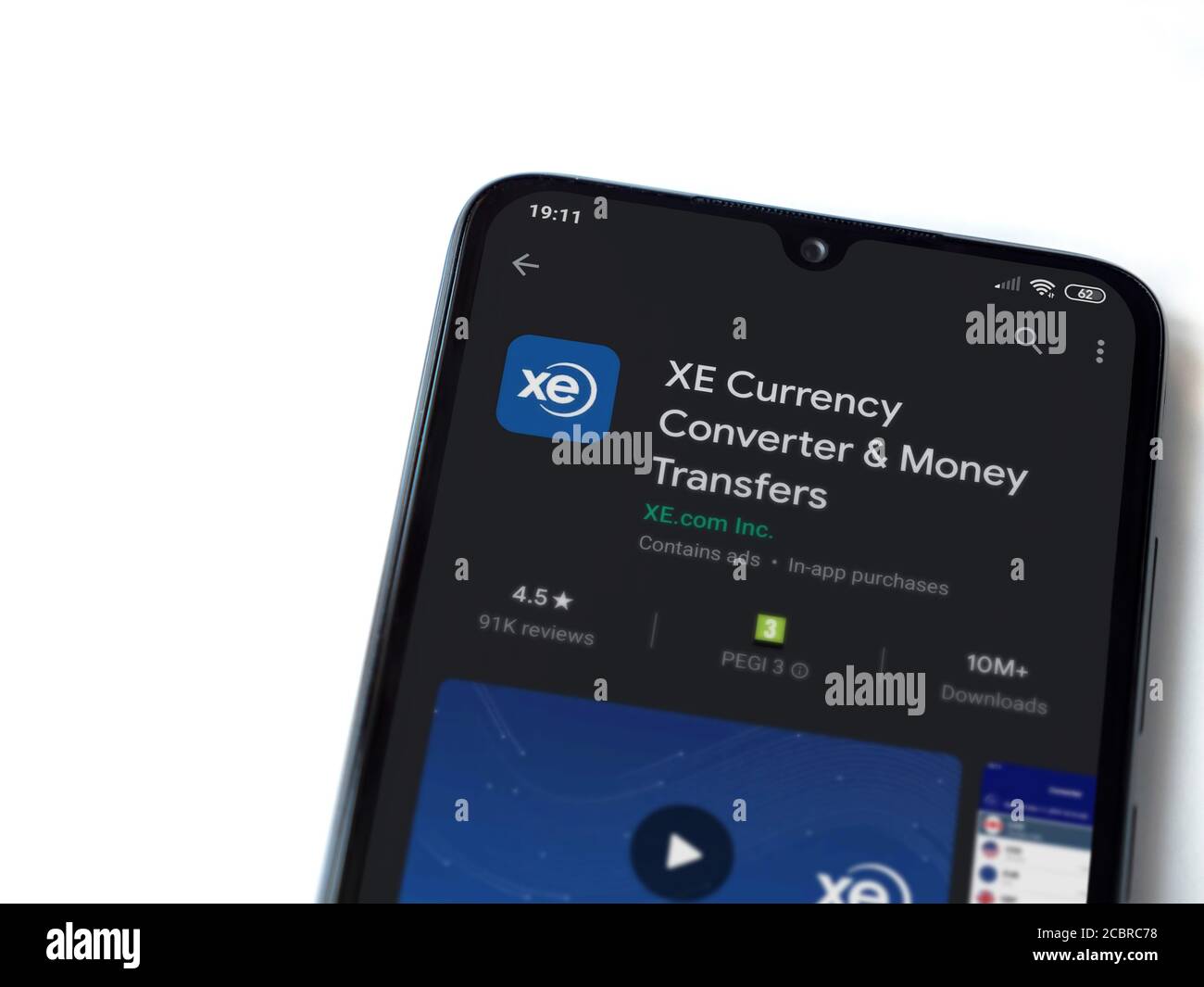 Lod, Israel - July 8, 2020: XE Currency app play store page on the ...