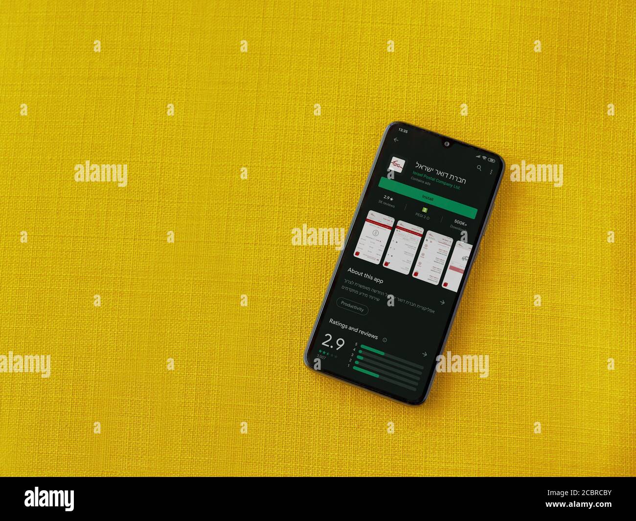 Lod, Israel - July 8, 2020: Israel Postal app play store page on the ...