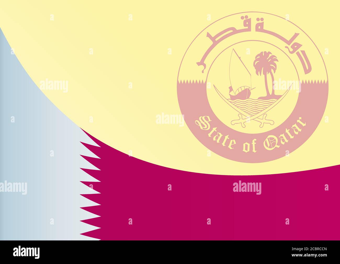 Flag of Qatar, the template for the award, an official document with ...