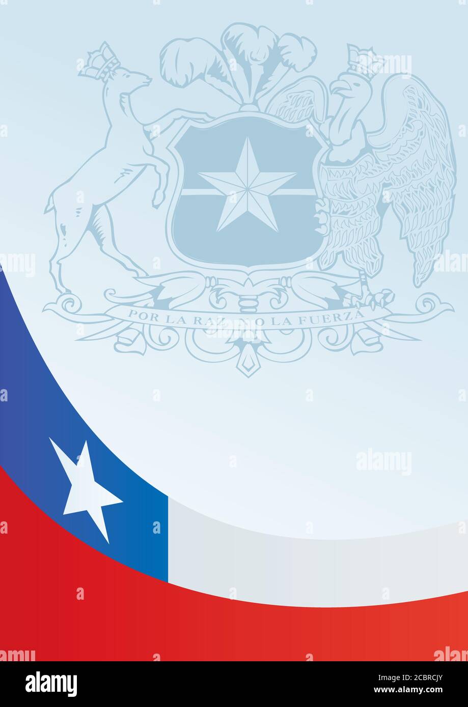 Flag of Chile, the template for the award, an official document with ...
