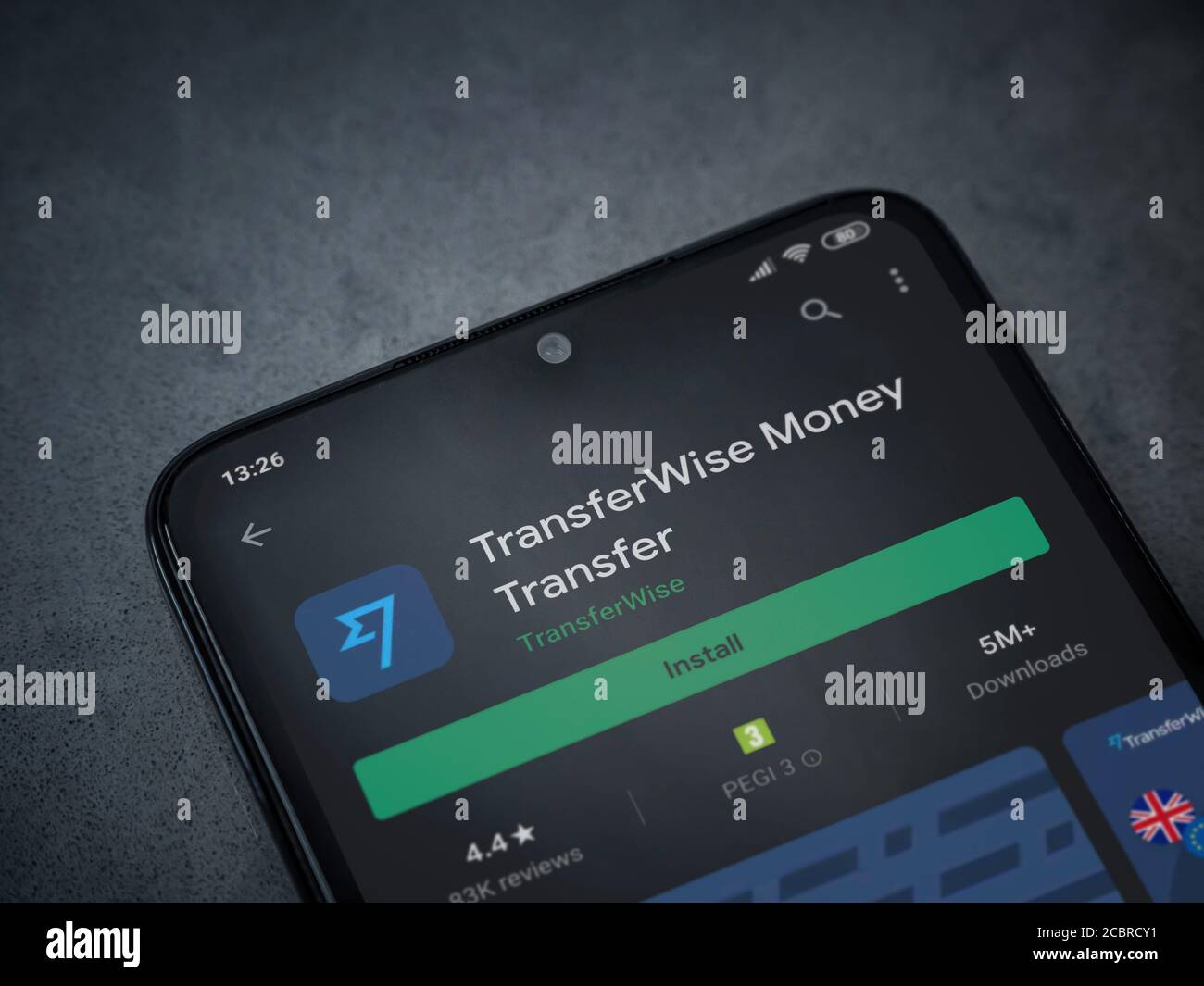 Lod, Israel - July 8, 2020: TransferWise app play store page on the ...