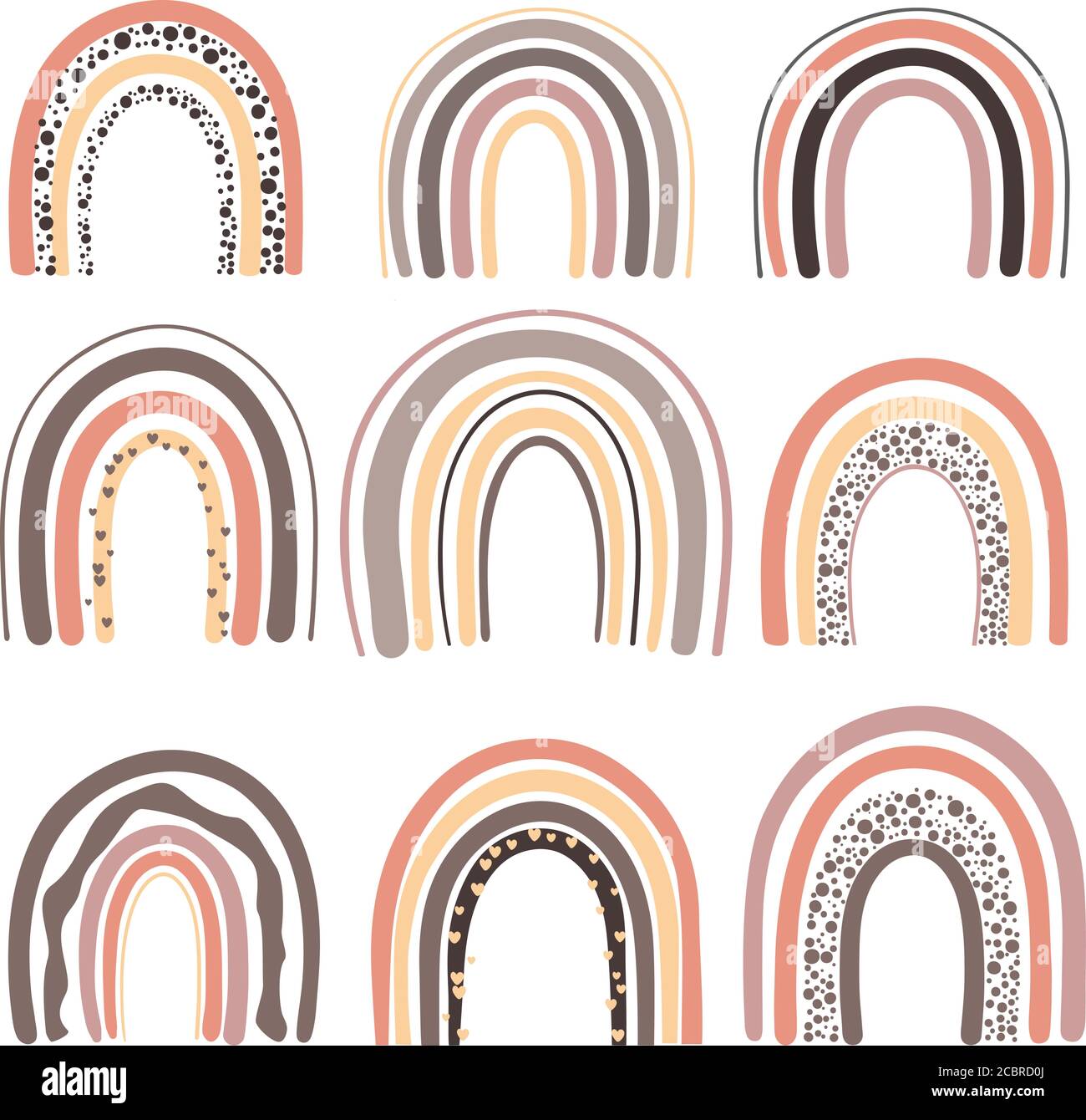 Pastel rainbow clipart set for modern design Stock Vector Image & Art ...