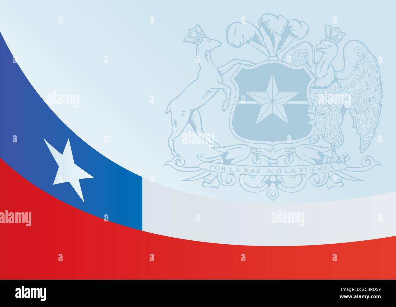 Flag of Chile, the template for the award, an official document with ...