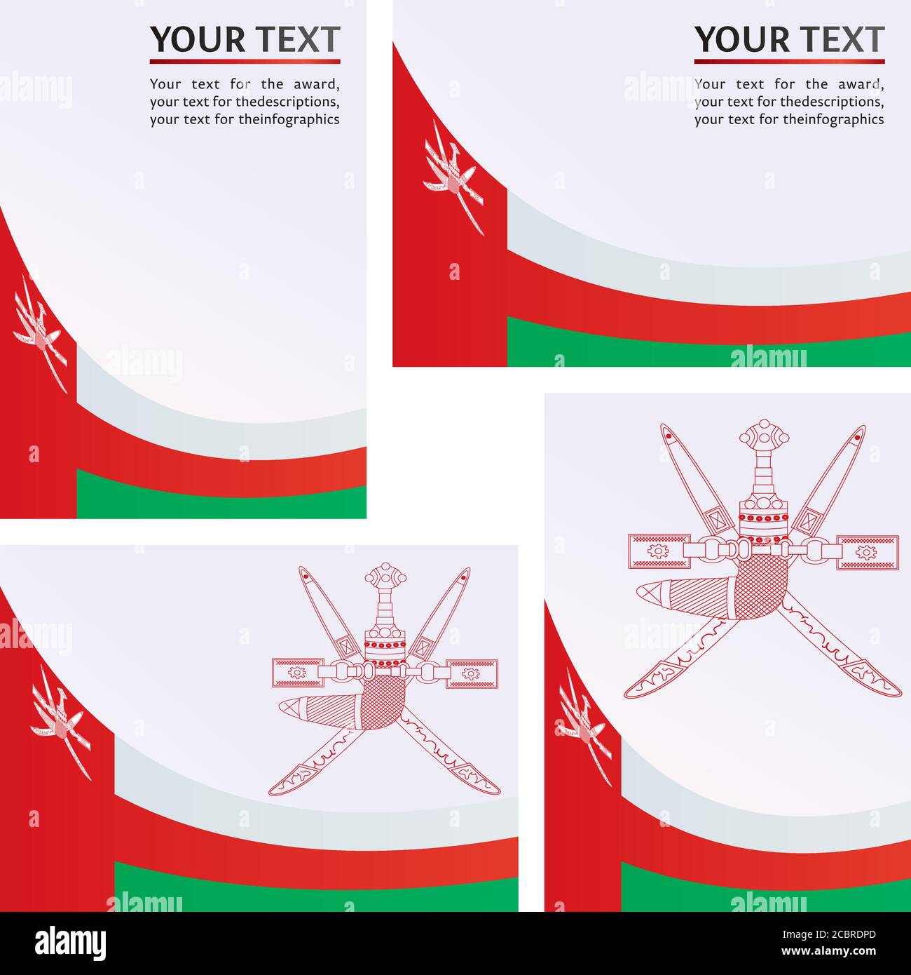 Flag of Oman, the template for the award, an official document with the ...