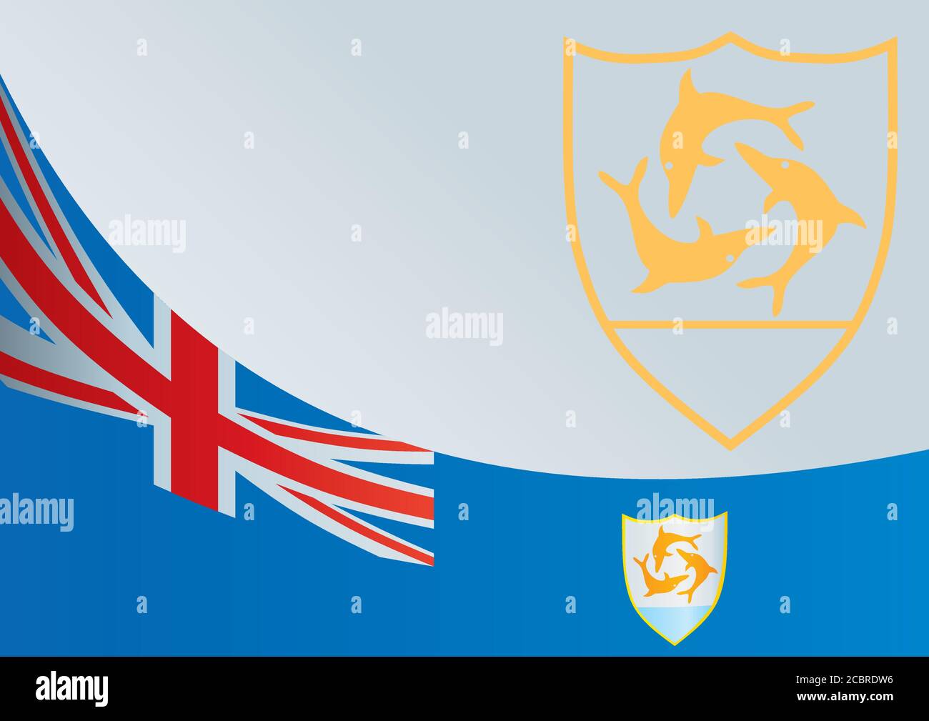 Flag of Anguilla, the template for the award, an official document with ...