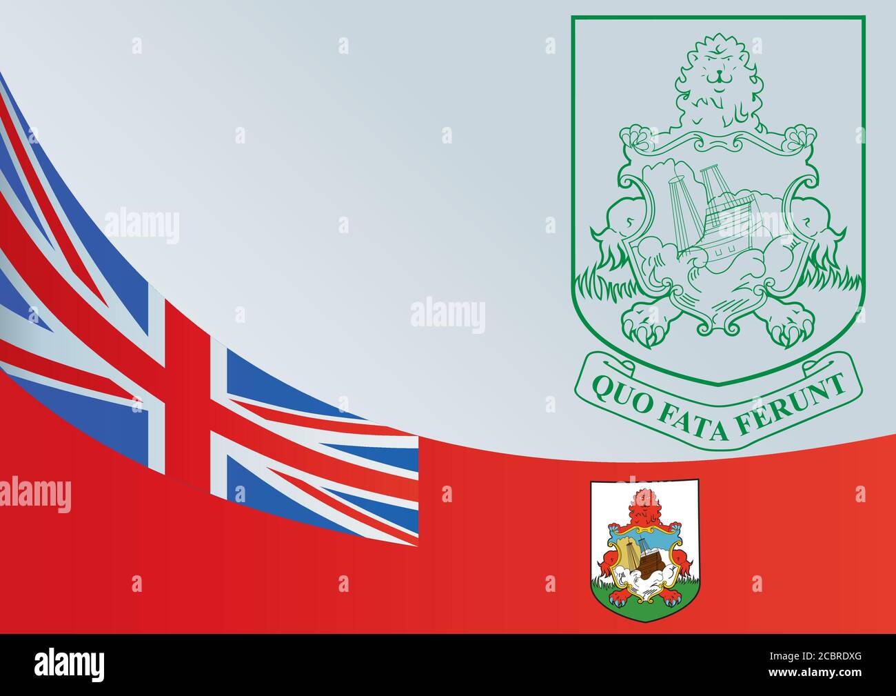 Flag of Bermuda, the template for the award, an official document with ...