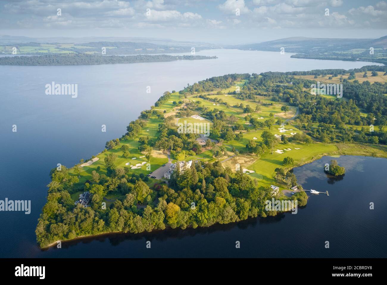 Loch Lomond golf course aerial view Scotland Stock Photo - Alamy