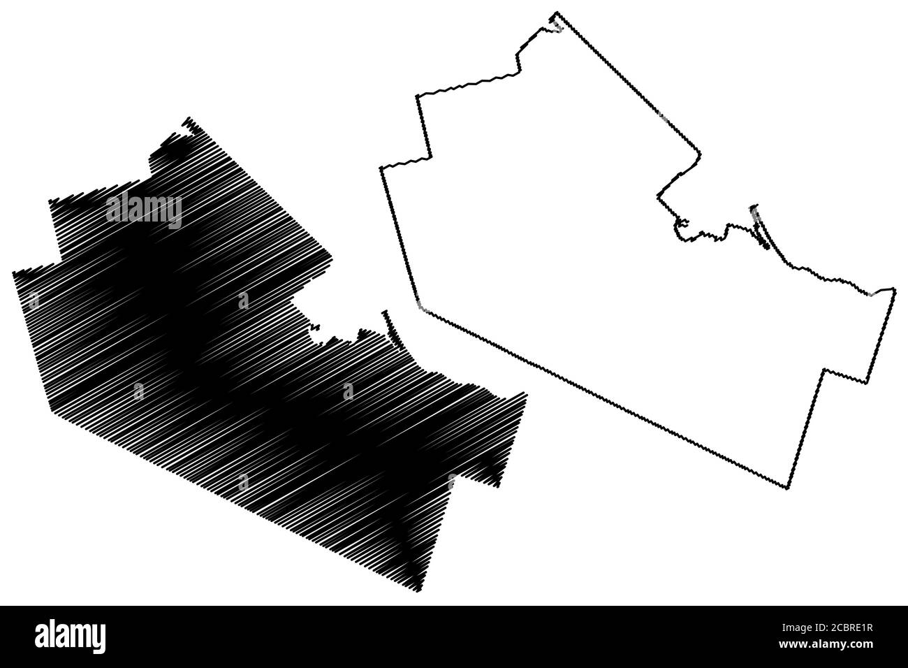 Hamilton City (Canada, Ontario Province) map vector illustration ...