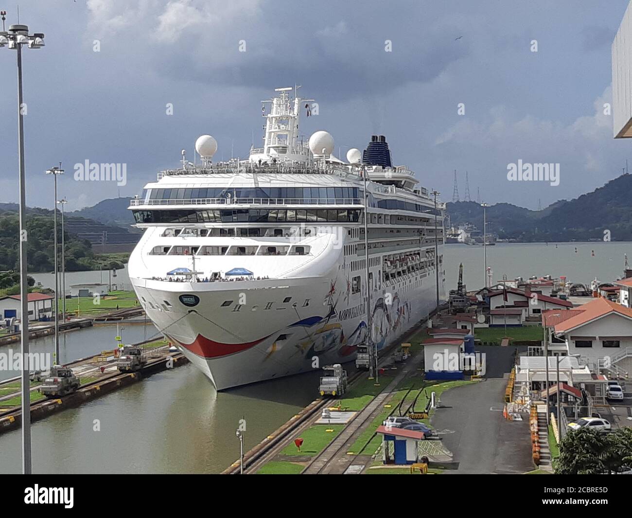 Cruise ship crossing Panama canal. Panama canal / Panama Stock Photo ...