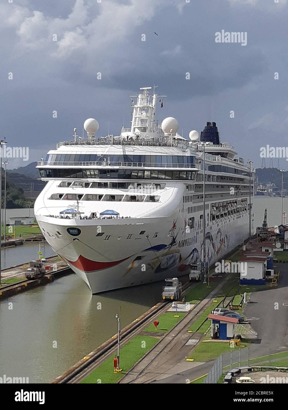 Cruise ship crossing Panama canal. Panama canal / Panama Stock Photo ...
