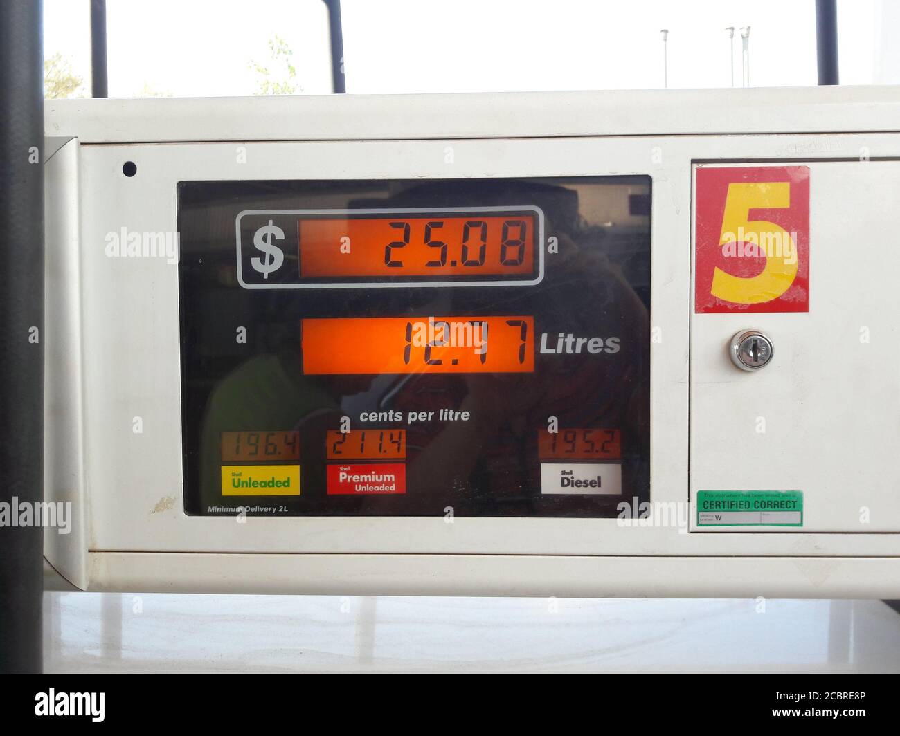 Old and rusty gas station pump display. Victoria / Australia Stock ...