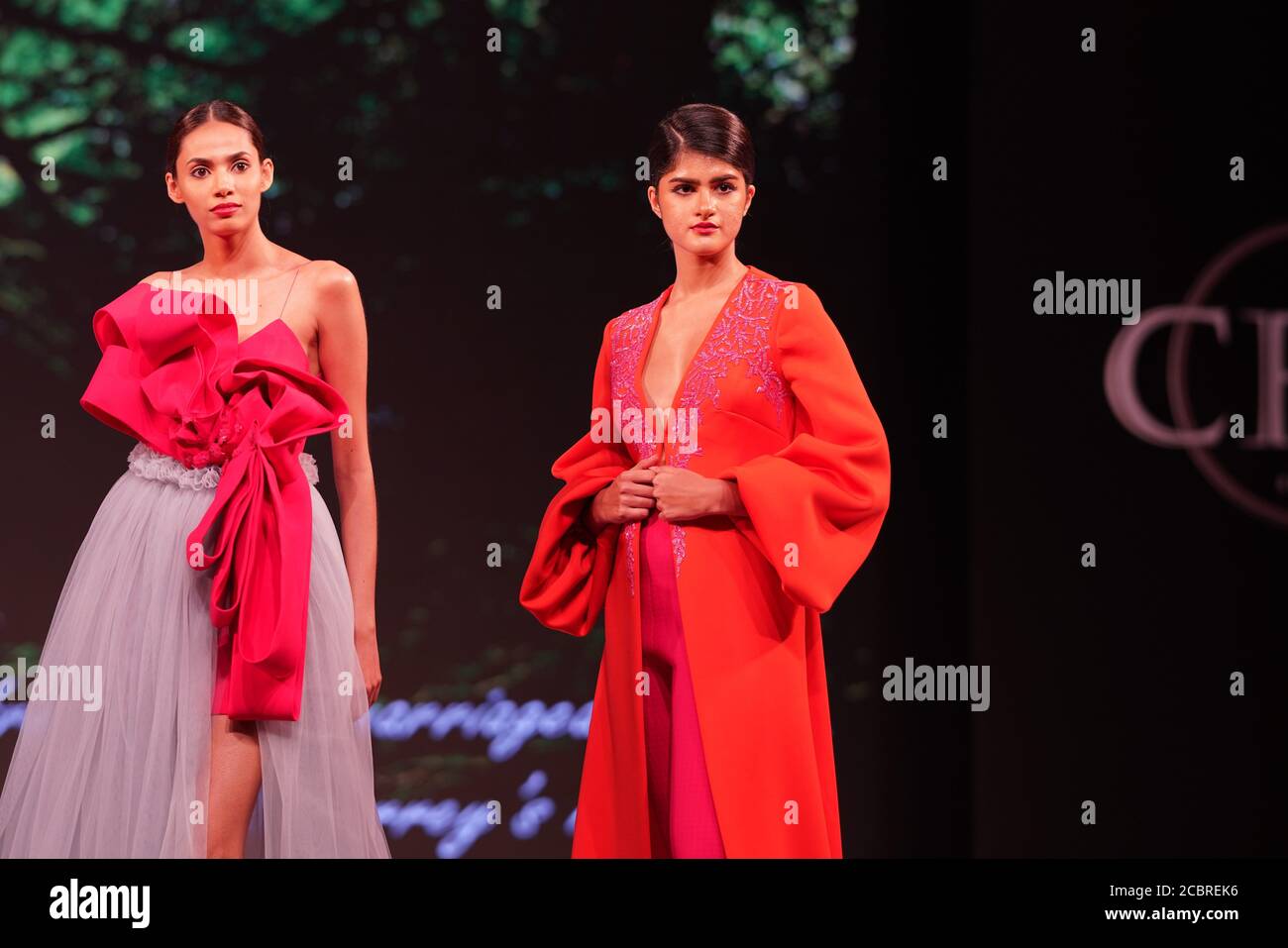 Colombo, Sri Lanka. 14th Aug, 2020. Models present creations during the ...