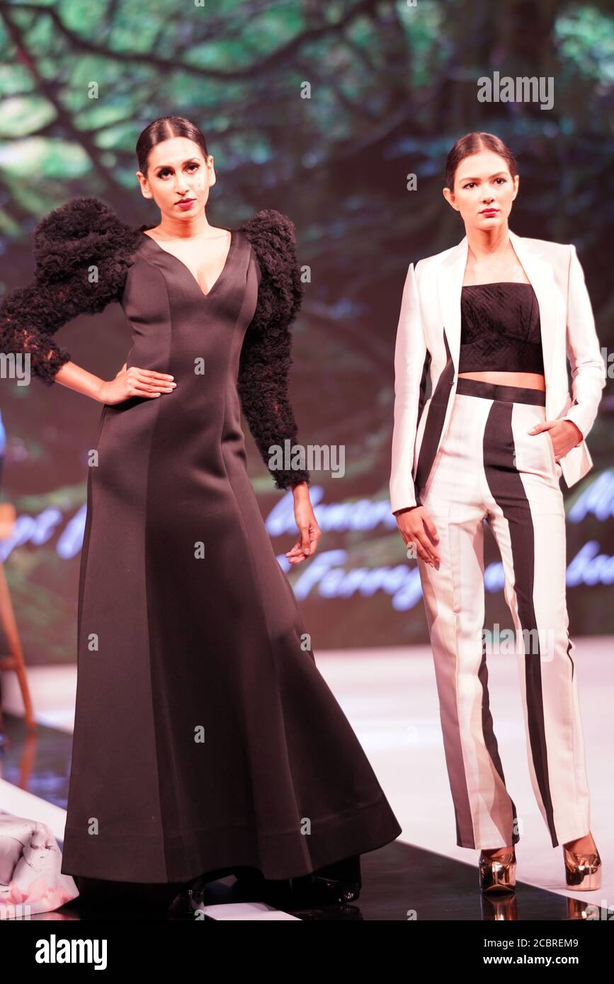 Colombo, Sri Lanka. 14th Aug, 2020. Models present creations during the ...