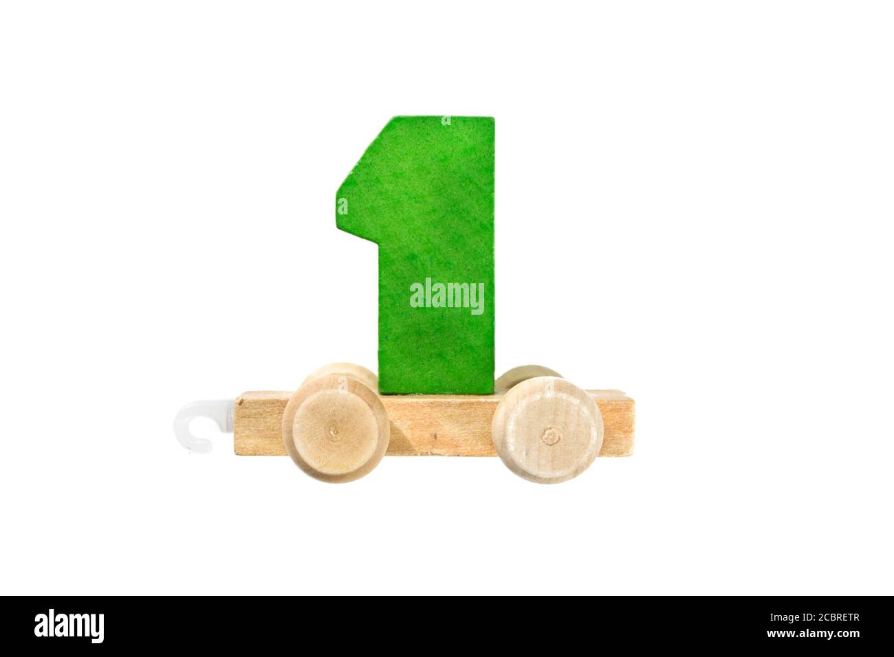 Wooden toy train with track numbers one. Learn, make. Wooden number one ...