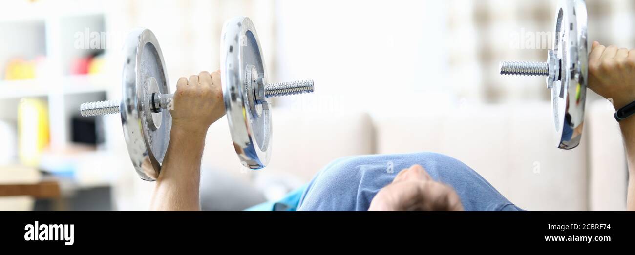Man working on fit body Stock Photo - Alamy