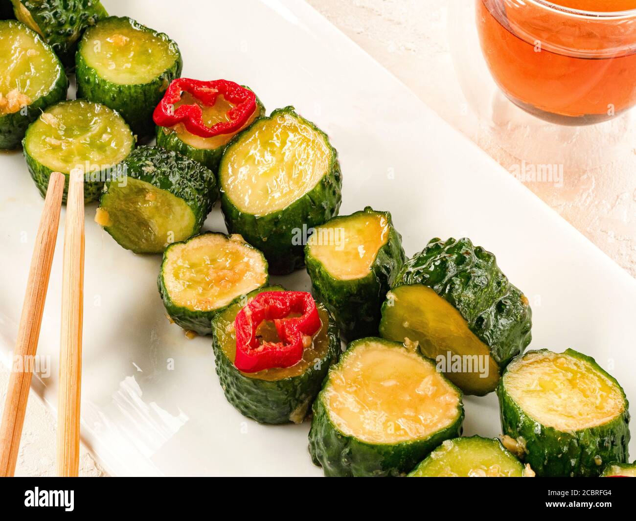 Cucumbers marinated according to an ancient Taiwanese recipeat Stock ...