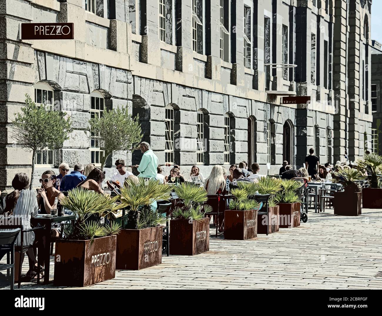 Photo illustration, post lockdown lunch at the Royal William Yard in ...