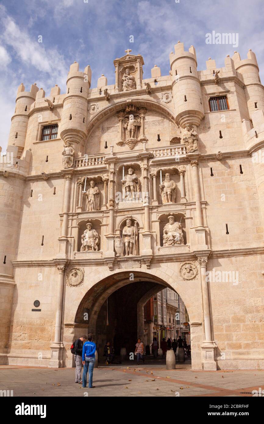 Arch of Santa María in Burgos, Spain Stock Photo - Alamy
