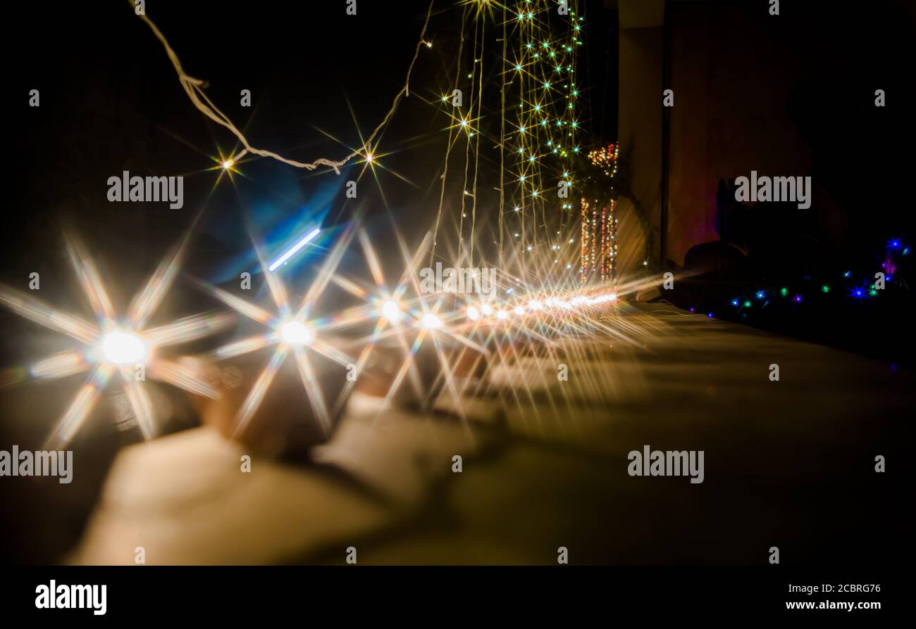 Happy Diwali - colorful decorating LED light for diwali during diwali ...